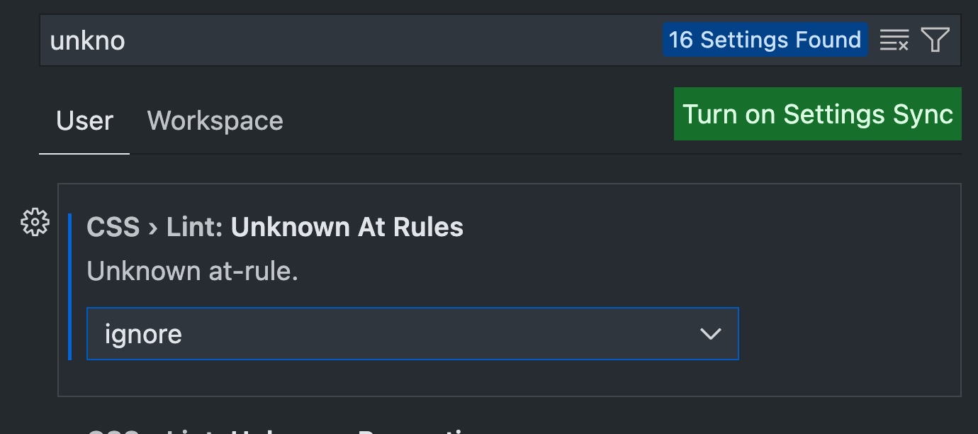 How To Fix Unknown At Rule tailwindcss unknownAtRules In VS Code