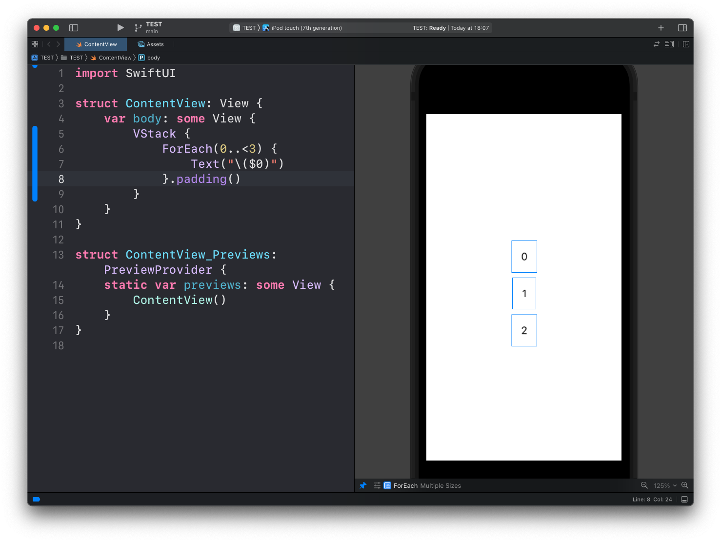 SwiftUI The ForEach View